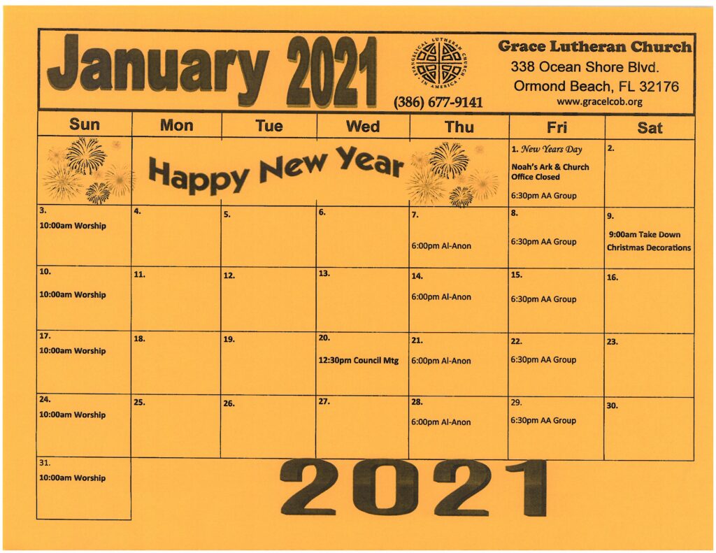 Calendar - Grace Lutheran Church